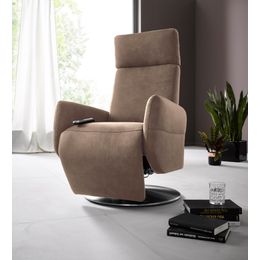 Sit & More Relaxsessel SIT & MORE, B:71cm H:112cm T:82cm, braun, Luxus-Kunstleder;NaturLEDER (echtes Rindsleder);Luxus-Microfaser (100% Polyester), Wohnzimmer,