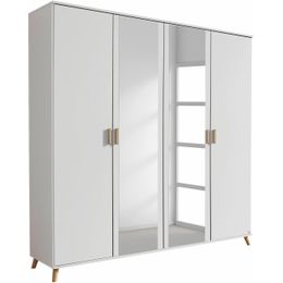 Kleiderschrank Rauch "Falun" Schränke Gr. B/H/T: 182 cm x 203 cm x 53 cm, 4 St., weiß mit Spiegel