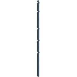 Eckpfosten Arvotec "ESSENTIAL 180", grau (anthrazit), B:4cm H:240cm, Edelstahl, Kunststoff, Zaunpfosten, 4x4x240 cm für Mattenhöhe 180 cm, zum Einbetonieren