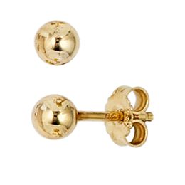 Jobo Damen Paar Ohrstecker "Kugel", 4mm, Gelbgold 333, gold, Gelbgold 333, Ohrringe, 333 Gold 4 mm