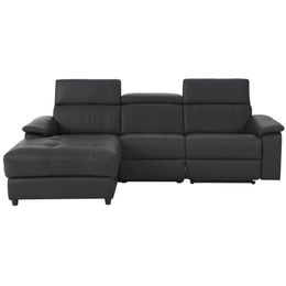 Ecksofa Home Affaire, B:252cm T:164cm, schwarz, Webstoff (95% Polyester/5% Nylon), Wohnzimmer, Sofas, "Binado, L-Form", mit manueller oder