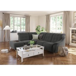 Ecksofa Home Affaire, B:272cm, grau, Struktur (100% Polyester);Luxus-Microfaser Florence (100% Polyester);Chenille (100% Polyester);NaturLEDER