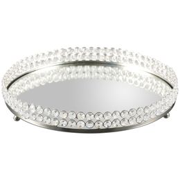 Home Affaire Tablett, &Oslash; 36cm, silber, Tabletts, Kristall
