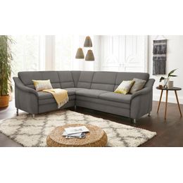 Sit & More Ecksofa SIT & MORE, B:249cm H:90cm T:209cm, grau, Flachgewebe (100% Polyester);Struktur (100% Polyester);Luxus-Microfaser (90% Polyester, 10%