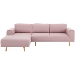 Ecksofa Home Affaire, B:273cm H:90cm T:167cm, rosa, Struktur fein( 100% Polyester);Filzoptik (100% Polyester);Luxus-Microfaser (100% Polyester),
