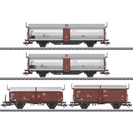 Märklin Güterwagen MÄRKLIN "Schiebedach-/Schiebewandwagen-Set Tbes-t-66 - 47301" Modelleisenbahn-Fahrzeuge braun (braun, grau) Kinder Loks Wägen Made in Europe