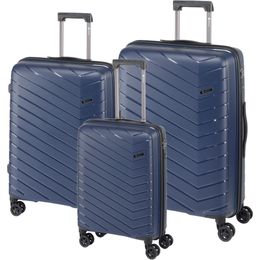 Trolleyset Check.In "Orlando" blau Koffer-Sets Koffer Trolleys Kofferset, Gepäckset, klein mittel groß, Handgepäck, Aufgabegepäck