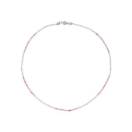 Jobo Damen Kette ohne Anh&auml;nger, Metall, L: 45, rosa, Metall, Halsketten, mit Labradorit Turmalin H&auml;matin 45 cm