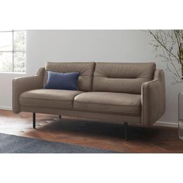 2-Sitzer Andas, B:169cm H:81cm T:92cm, grau, Struktur weich (100% Polyester);Luxus-Microfaser Lederoptik (100% Polyester);100% NaturLEDER, Sofas,