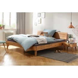 Bett Home Affaire, braun, Betten, "Natali", aus massiver Eiche, in verschiedenen Breiten