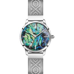 Quarzuhr Thomas Sabo "ARIZONA SPIRIT ABALONE" Armbanduhren silberfarben Damen Armbanduhr, Damenuhr, Hämatit-Stein auf der Krone, Abalone-Perlmutt