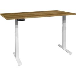 Mäusbacher Schreibtisch MÄUSBACHER "Big System Office" Tische Gr. höhenverstellbar, beige (weiß matt, grandson oak, weiß oak) Schreibtische Breite 160 cm, elektrisch höhenverstellbar