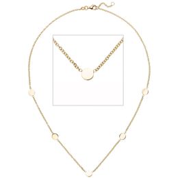 Collier Jobo Halsketten Gr. Gelbgold 375, Länge: 43 cm, gelb (gelbgold 375) Damen 375 Gold mit Plättchen