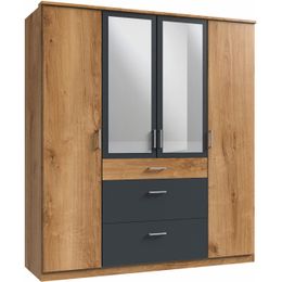 Kleiderschrank wimex, B:180cm H:199cm T:58cm, grau, Schlafzimmer, Schr&auml;nke, "Click", mit Spiegel