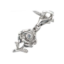 Jobo Damen Charm-Einhänger "Rose", silber, Silber 925 (Sterlingsilber), Charms, 925 Silber mit Zirkonia