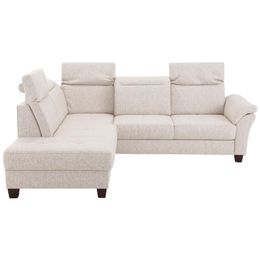 Ecksofa Home Affaire, B:260cm H:104cm T:235cm, beige, Luxus-Microfaser Lederoptik (100% Polyester);Struktur (100% Polyester);Luxus-Microfaser ALTARA