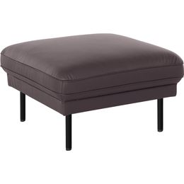 Hocker Andas, B:79cm H:45cm T:79cm, braun, Struktur weich (100% Polyester);Luxus-Microfaser Lederoptik (100% Polyester);100% NaturLEDER, Wohnzimmer,