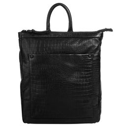 Cityrucksack Betty Barclay Gr. B/H/T: 24 cm x 30 cm x 8 cm, schwarz Rucksäcke echt Leder