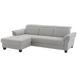 Ecksofa Home Affaire, B:255cm H:104cm T:185cm, silber, Struktur (100% Polyester);Luxus-Microfaser Lederoptik (100% Polyester);Luxus-Microfaser ALTARA