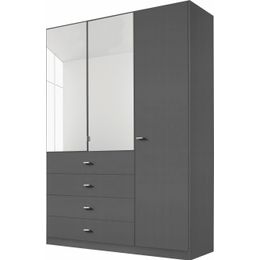 Kleiderschrank Rauch "Sinsheim" Schränke Gr. B/H/T: 136 cm x 197 cm x 54 cm, 3 St., grau (graumetallic) mit 4 breiten Schubkästen