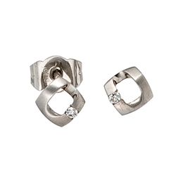 Jobo Damen Paar Ohrstecker, SI = kleine Einschl&uuml;sse, Diamanten Platin 950, grau, Diamanten, Platin 950, Ohrringe, 950 Platin mit 2 Diamanten
