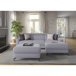 Sit & More Ecksofa SIT & MORE, B:258cm T:172cm, grau, Wohnzimmer, Sofas, "Scarlett L-Form", inklusive Kopfteilverstellung, wahlweise mit Bettfunktion, Bettkasten