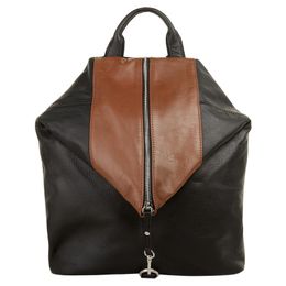 Cityrucksack CLUTY Gr. B/H/T: 33 cm x 31 cm x 13 cm, braun (cognac) Rucksäcke echt Leder, Made in Italy