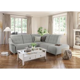 Ecksofa Home Affaire, B:272cm, grau, Struktur (100% Polyester);Luxus-Microfaser Florence (100% Polyester);Chenille (100% Polyester);NaturLEDER