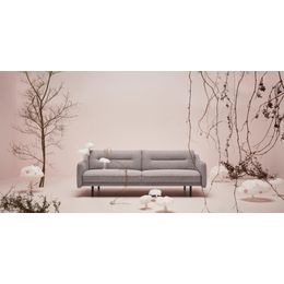 2,5-Sitzer Andas, B:229cm H:81cm T:92cm, grau, Struktur weich (100% Polyester);Luxus-Microfaser Lederoptik (100% Polyester);100% NaturLEDER, Sofas,
