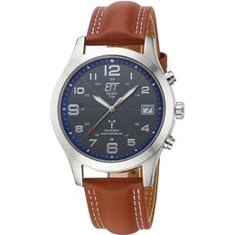 Funkuhr ETT "Gobi, EGS-11486-32L", braun, Armbanduhren, Herren, Armbanduhr, Herrenuhr, Datum, Solar