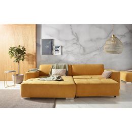 Ecksofa Inosign, B:293cm H:78cm T:172cm, gelb, Struktur fein (100% Polyester);Luxus-Microfaser weich (90% Polyester, 10% Polyacryl);Struktur