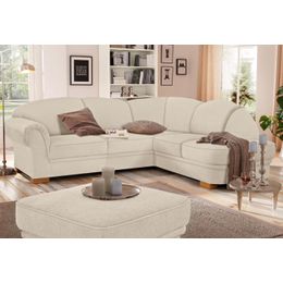 Ecksofa Home Affaire, B:249cm H:91cm T:218cm, beige, Jacquard ( 100% Polyester );Struktur Blume (100% Polyester), Wohnzimmer, Sofas, "Amrum L-Form",