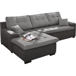 Ecksofa Home Affaire, B:247cm H:75cm T:150cm, grau, 100% Polyester Luxus-Microfaser/Struktur;100% Polyester PRIMABELLE/Webstoff;100% Polyester