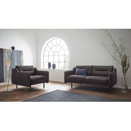 2-Sitzer Andas, B:169cm H:81cm T:92cm, braun, Struktur weich (100% Polyester);Luxus-Microfaser Lederoptik (100% Polyester);100% NaturLEDER, Sofas,