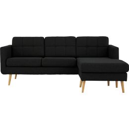 Ecksofa Home Affaire, B:205cm H:84cm T:150cm, grau, Struktur fein (100% Polyester);Luxus-Microfaser Vintageoptik (100% Polyester);Luxus-Microfaser