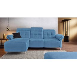 Ecksofa Places of Style, B:270cm H:102cm T:168cm, blau, Kunstleder SOFTLUX;Flachgewebe (100% Polyester);Struktur (100% Polyester), Wohnzimmer, Sofas,