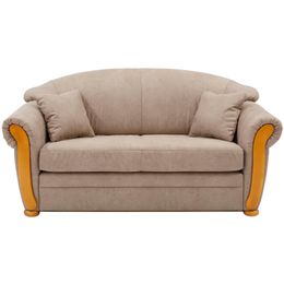 Schlafsofa Home Affaire, B:174cm H:87cm T:88cm, beige, Wohnzimmer, Sofas, "Milano", Hoher Sitzkomfort mit Schlaffunktion und Bettkasten, incl.