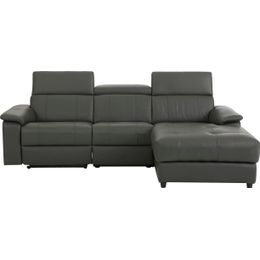 Ecksofa Home Affaire, B:252cm T:164cm, grau, Webstoff (95% Polyester/5% Nylon), Wohnzimmer, Sofas, "Binado, L-Form", mit manueller oder elektrischer