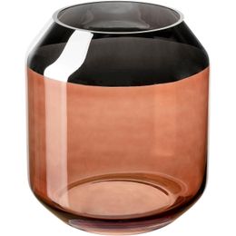 Teelichthalter Fink "SMILLA" Kerzenhalter Gr. H: 20,6 cm, braun (braun, silberfarben) Windlichter Laternen Kerzenhalter aus mundgeblasenem Glas