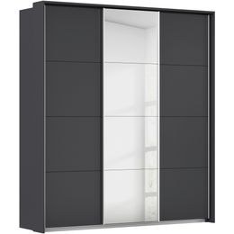 Schwebetürenschrank Rauch "Kleiderschrank Schrank Garderobe CORTONA mit Passepartout" Schränke Gr. B/H/T: 211 cm x 233 cm x 64 cm, Ohne Beleuchtung, 3 St., grau (graumetallic) Schwebetürenschränke und Schiebetürenschränke optionaler Beleuchtung inkl. Inneneinteilung 2 Boxen Böden