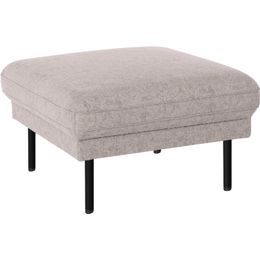Hocker Andas, B:79cm H:45cm T:79cm, grau, Struktur weich (100% Polyester);Luxus-Microfaser Lederoptik (100% Polyester);100% NaturLEDER, Wohnzimmer,