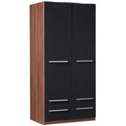 Drehtürenschrank Priess "Barcelona" Schränke Gr. B/H/T: 94cm x 193cm x 54cm, ohne Spiegel, mit Beleuchtung, 2 St., schwarz (nussbaumfarben/schwarz) in vielen Farben und Ausführungen