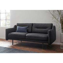 2-Sitzer Andas, B:169cm H:81cm T:92cm, schwarz, Struktur weich (100% Polyester);Luxus-Microfaser Lederoptik (100% Polyester);100% NaturLEDER, Sofas,