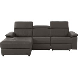 Ecksofa Home Affaire, B:252cm T:164cm, braun, Webstoff (95% Polyester/5% Nylon), Wohnzimmer, Sofas, "Binado, L-Form", mit manueller oder elektrischer