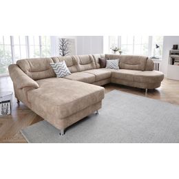 Sit & More Wohnlandschaft SIT & MORE, B:333cm H:86cm T:205cm, beige, Struktur (100% Polypropylen);Bedruckte Microfaser (100% Polyester);Luxus-Microfaser ALTARA