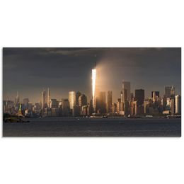 Glasbild Artland "New York Skyline I" Bilder Gr. B/H: 60 cm x 30 cm, Glasbild Amerika Querformat, 1 St., blau Glasbilder in verschiedenen Größen