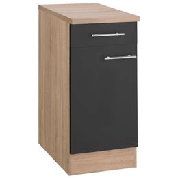 Unterschrank Optifit, B:40cm H:85cm T:60cm, grau, Küche, Schränke, "Kalmar", Breite 40 cm