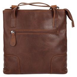 Cityrucksack CLUTY Gr. B/H/T: 25 cm x 25 cm x 7 cm, braun (cognac) Rucksäcke echt Leder