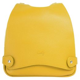 Cityrucksack CLUTY Gr. B/H/T: 29 cm x 28 cm x 8 cm, gelb Rucksäcke echt Leder, Made in Italy
