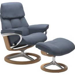 Relaxsessel stressless, B:78cm H:100cm T:76cm, blau, Leder PALOMA: durchgefärbtes Semianilin-Möbelleder;Leder BATICK: durchgefärbtes und genarbtes